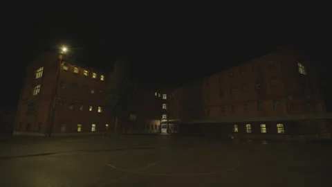 Prison Building At Night