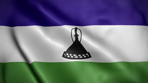 Lesotho waving flag, 4k Basotho Flag Wav... | Stock Video | Pond5