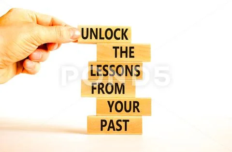 Lessons from your past symbol. Concept words Unlock the lessons from ...