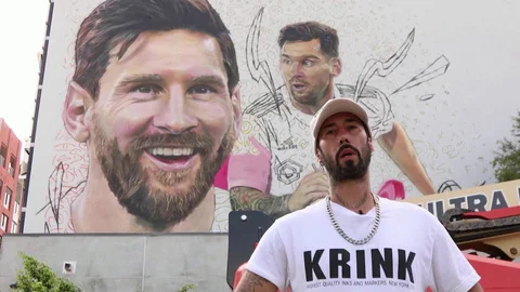 'Let's go Messi' fans show up at stadium... | Stock Video | Pond5