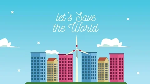lets save the world animation with lette... | Stock Video | Pond5