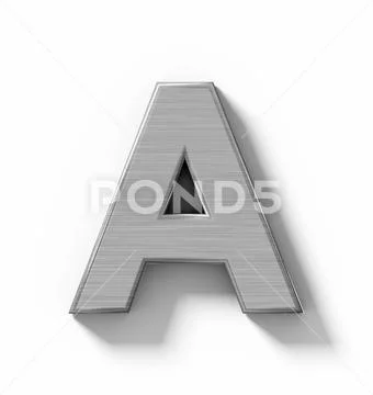 Letter A 3D metal isolated on white with shadow - orthogonal projection ...