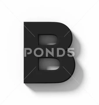 Letter B 3D white isolated on white with shadow - orthogonal projection ...