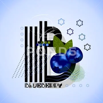 The letter B and Blueberry on a bright abstract background ~ Clip Art ...