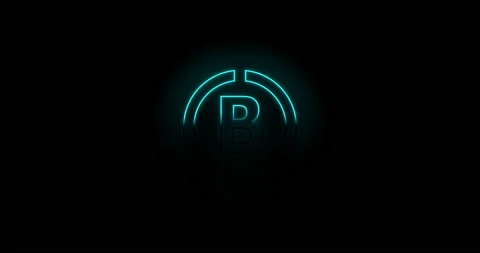 Letter B logo Blue neon light effect 4k ... | Stock Video | Pond5