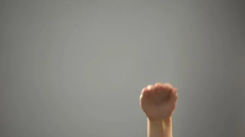 Letter B in sign language, hand on backg... | Stock Video | Pond5