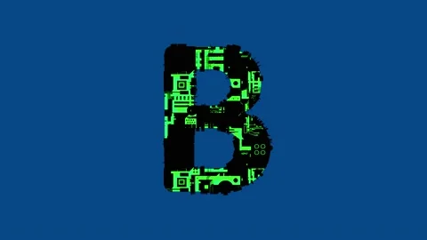 letter B - technological cyber punk font... | Stock Video | Pond5