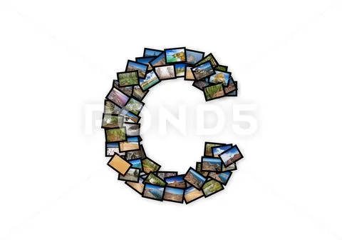 Photograph: Letter C uppercase font shape alphabet collage made of my ...