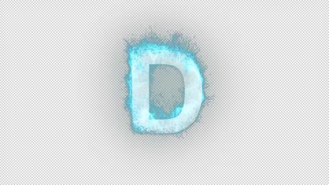 Letter D in blue fire, alpha channel, fi... | Stock Video | Pond5