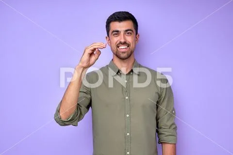 Letter D spelling by guy's hand in American Sign Language ASL Stock ...