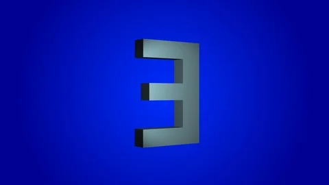 The letter E 3-D rotating on a blue back... | Stock Video | Pond5