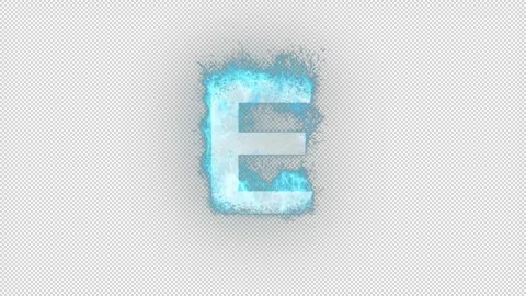 Letter E in blue fire, alpha channel, fi... | Stock Video | Pond5