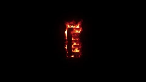 Letter E on fire. Realistic animation. | Stock Video | Pond5