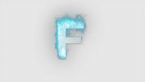 Letter F in blue fire, alpha channel, fi... | Stock Video | Pond5