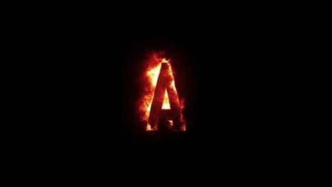 Letter A on fire. Realistic animation. | Stock Video | Pond5