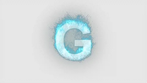 Letter G in blue fire, alpha channel, fi... | Stock Video | Pond5