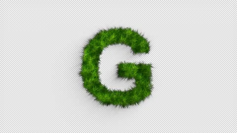 Letter G made of grass with alpha channe... | Stock Video | Pond5