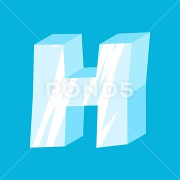 Letter H ice font. Icicles alphabet. freeze lettering. Iceberg ABC sign ...