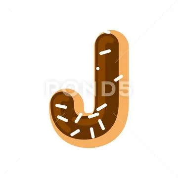 Letter J donut font. Doughnut alphabet. Sweet lettering. candy ABC sign ...