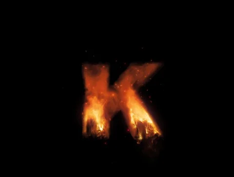 Letter K Fire Font | Stock Video | Pond5