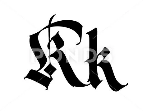 Gothic Letter K Illustration Of Gothic Alphabet Letters In Caps,