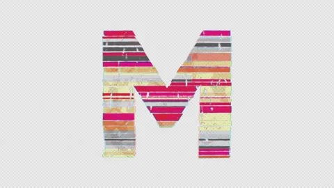 Letter M Reveals in Glitchy Cartoon Styl... | Stock Video | Pond5