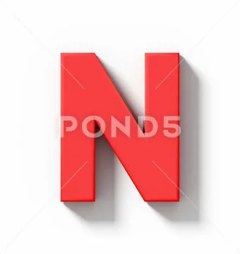 Letter N 3D Red Isolated On White With Shadow Orthogonal Projection letter-n-3d-red-isolated-on-white-with-shadow-orthogonal-projection