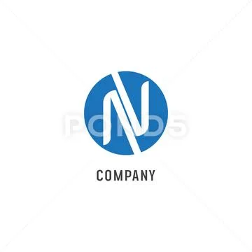 Letter N Alphabetic Logo Design Template, NV Abjad, AV Initial, Simple ...