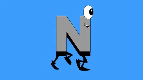 Letter N walking in the alphabet | Stock Video | Pond5