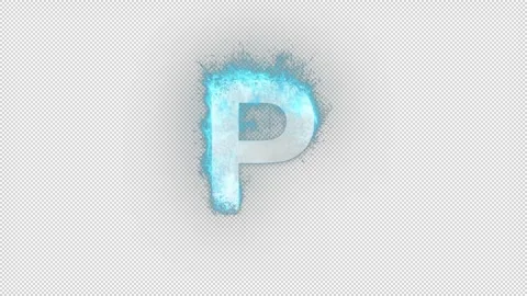 Letter P in blue fire, alpha channel, fi... | Stock Video | Pond5