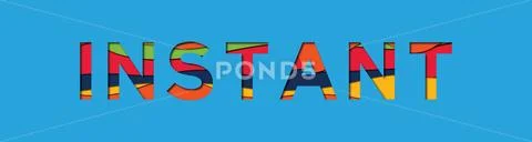 Letter with papercut style in word instant on blue background Stock ...