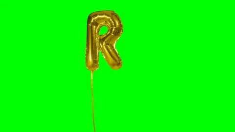 Letter R from alphabet helium gold ballo... | Stock Video | Pond5