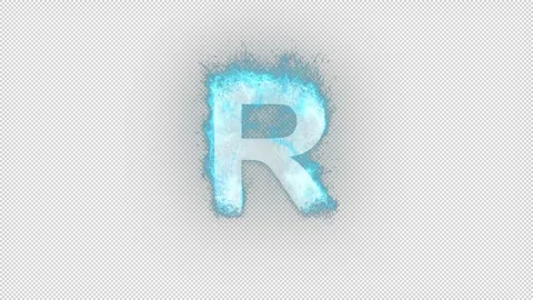 Letter R In Blue Fire Blue Fire Engulfing The Letter R On Craiyon