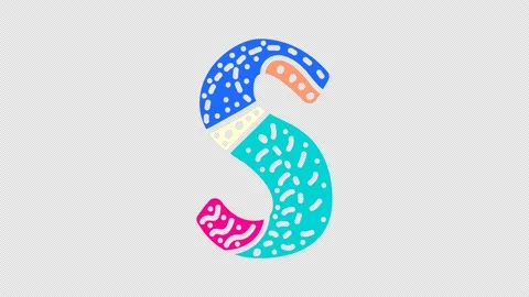 Letter S. Alpha channel. 4K cartoon. | Stock Video | Pond5