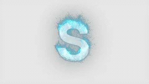 Blue Fire Alphabet S