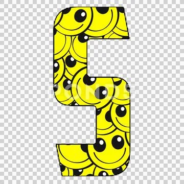 Letter S filled with yellow smiley faces: Royalty Free #276307986