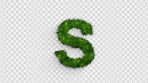 Letter S made of grass with alpha channe... | Stock Video | Pond5