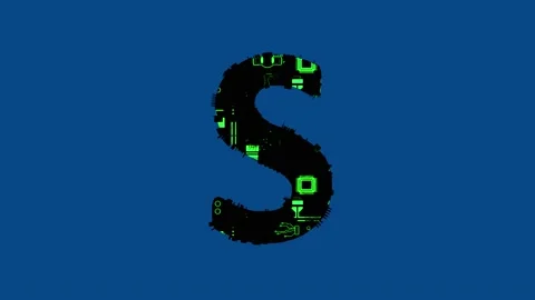letter S - technologic cyberpunk font wi... | Stock Video | Pond5