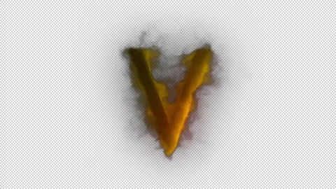 Letter V from smoke and fire, letter in ... | Stock Video | Pond5