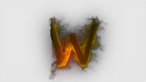 Letter W from smoke and fire, letter in ... | Stock Video | Pond5