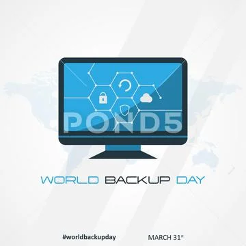 Letter World Backup Day element template design background ~ Clip Art ...