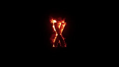 Letter X on fire. Realistic animation. | Stock Video | Pond5