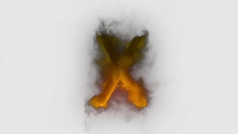 Letter X from smoke and fire, letter in ... | Stock Video | Pond5