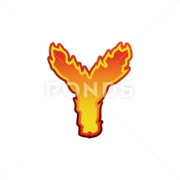Letter Y Fire Letter Y In Fire Flame Icon Royalty Free Vector Image