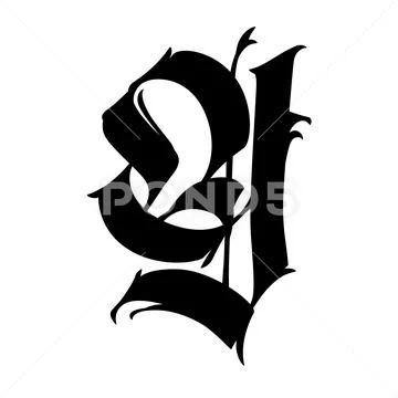 Letter Y, in the Gothic style. Vector. Alphabet. Calligraphy and ...