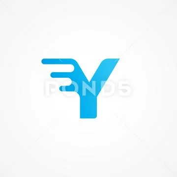 Letter Y shape streaking with fluid effect. Initial alphabet logo ...