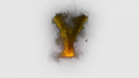Letter Y from smoke and fire, letter in ... | Stock Video | Pond5