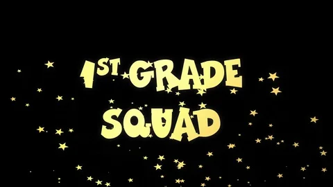 Lettering 1st GRADE SQUAD animated Golde... | Stock Video | Pond5
