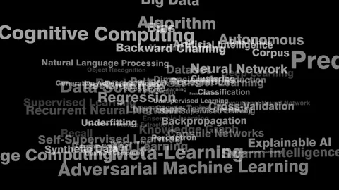 Lettering artificial intelligence black ... | Stock Video | Pond5