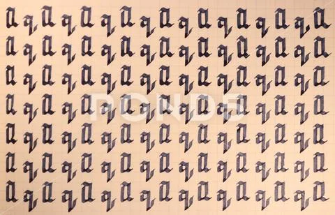 Lettering practice writing worksheet. Handwriting symbol filling ...